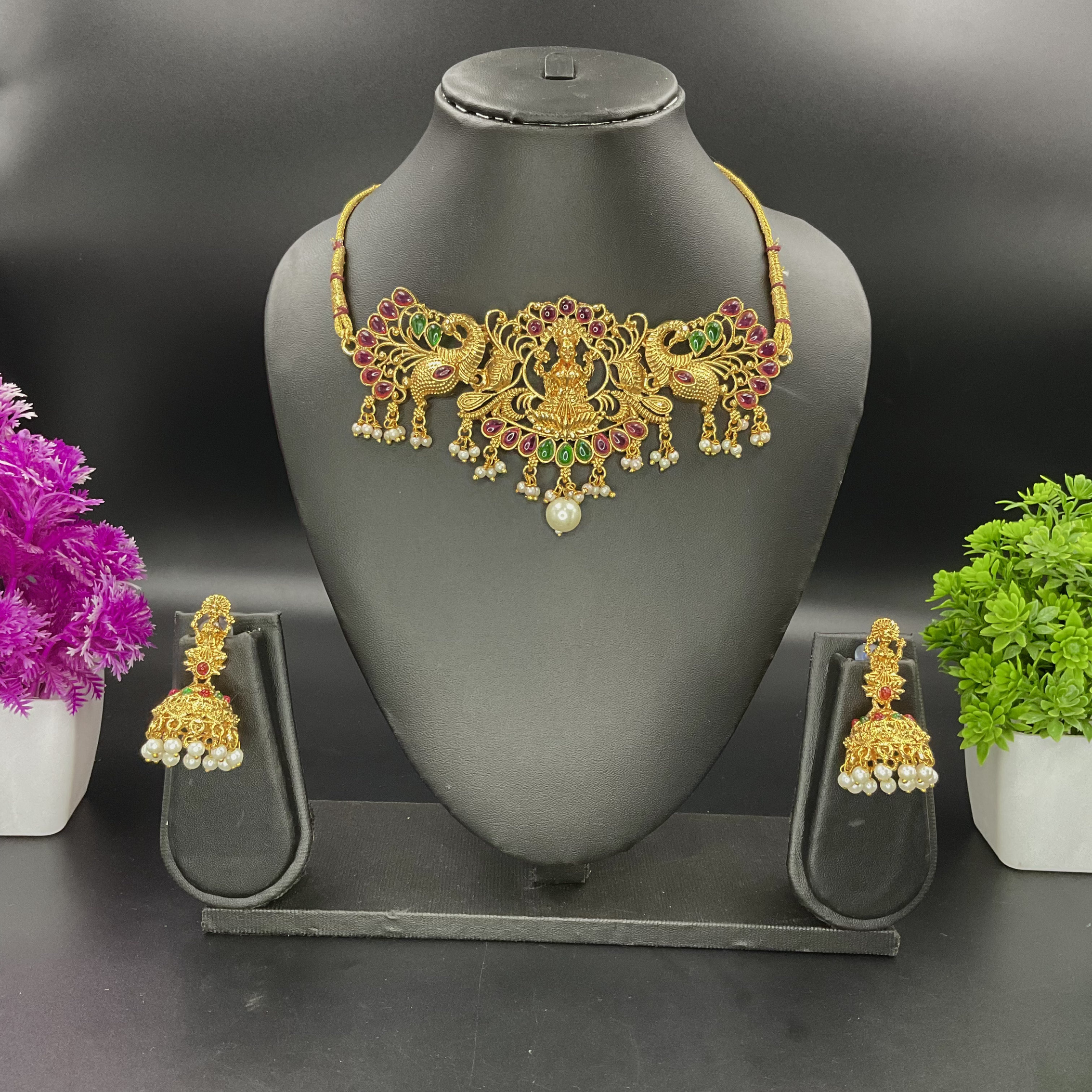 Lakshmi with Peacock Chocker - 99Jewelss Shop