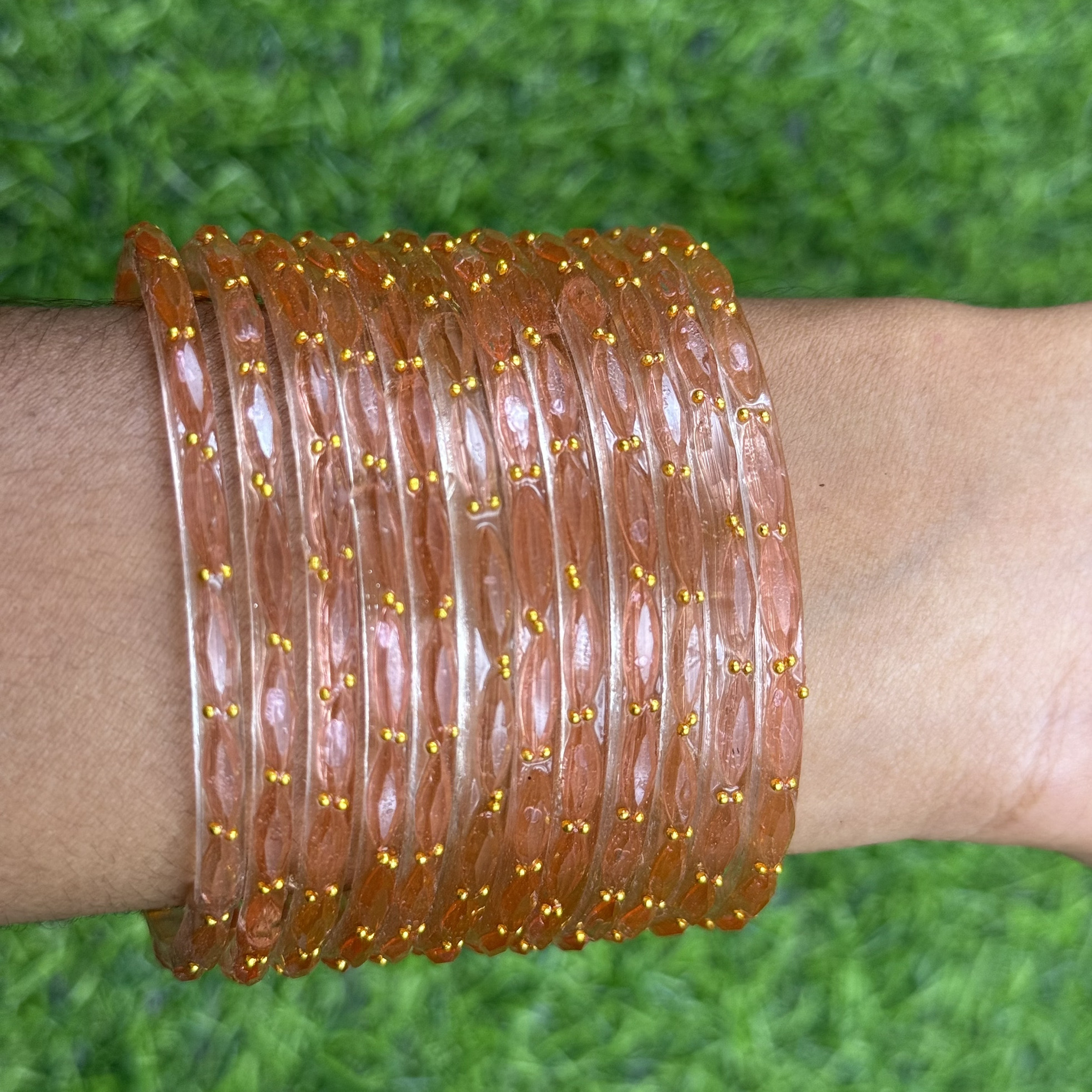 peach rain drop bangles - 99Jewelss Shop