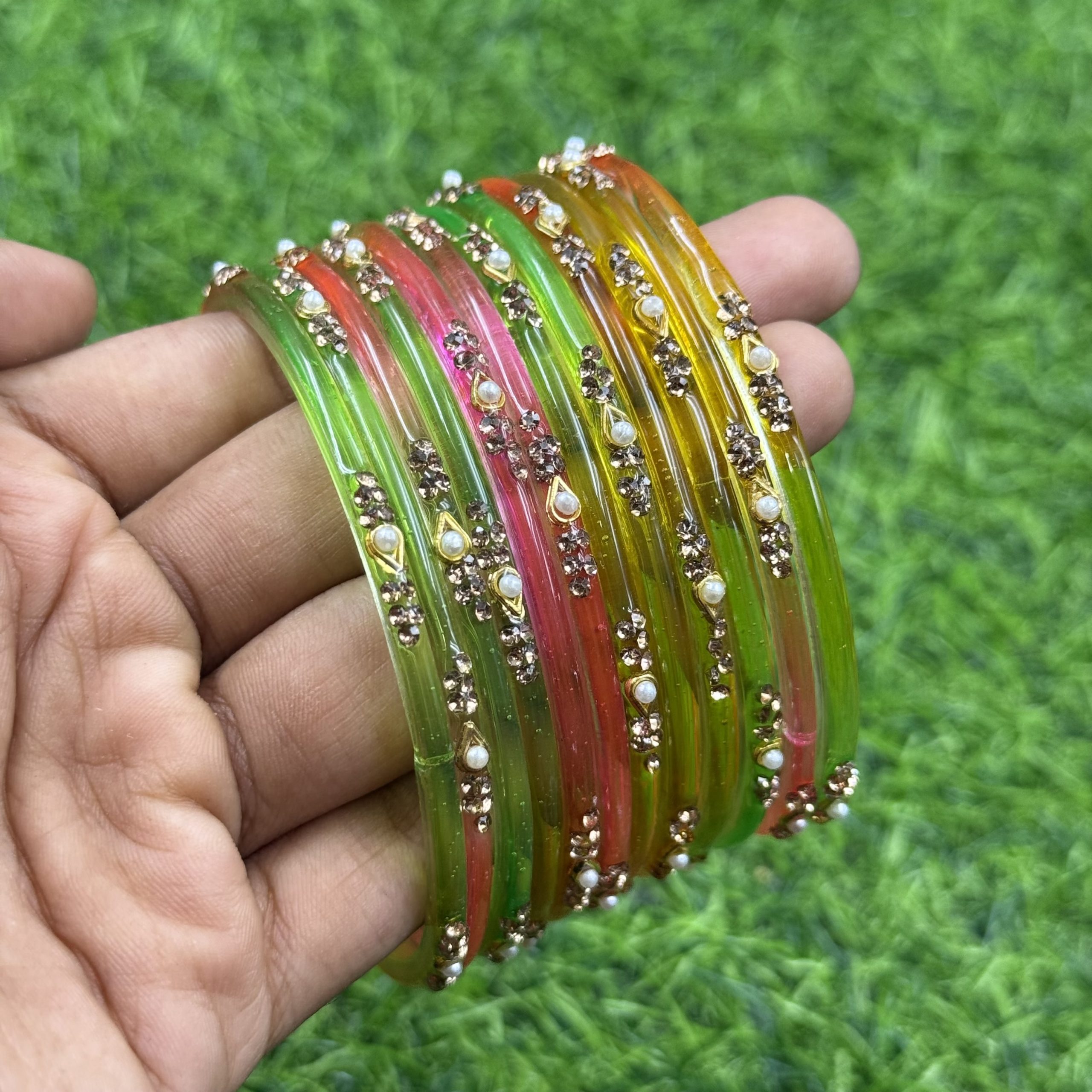 Light Rainbow Sundari Bangles - 99Jewelss Shop